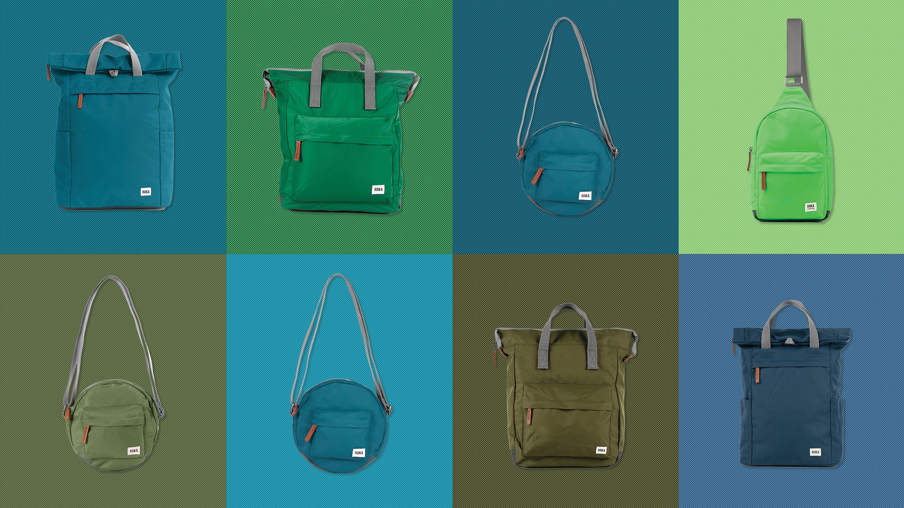 Blue & Green Bags and Backpacks – ROKA London