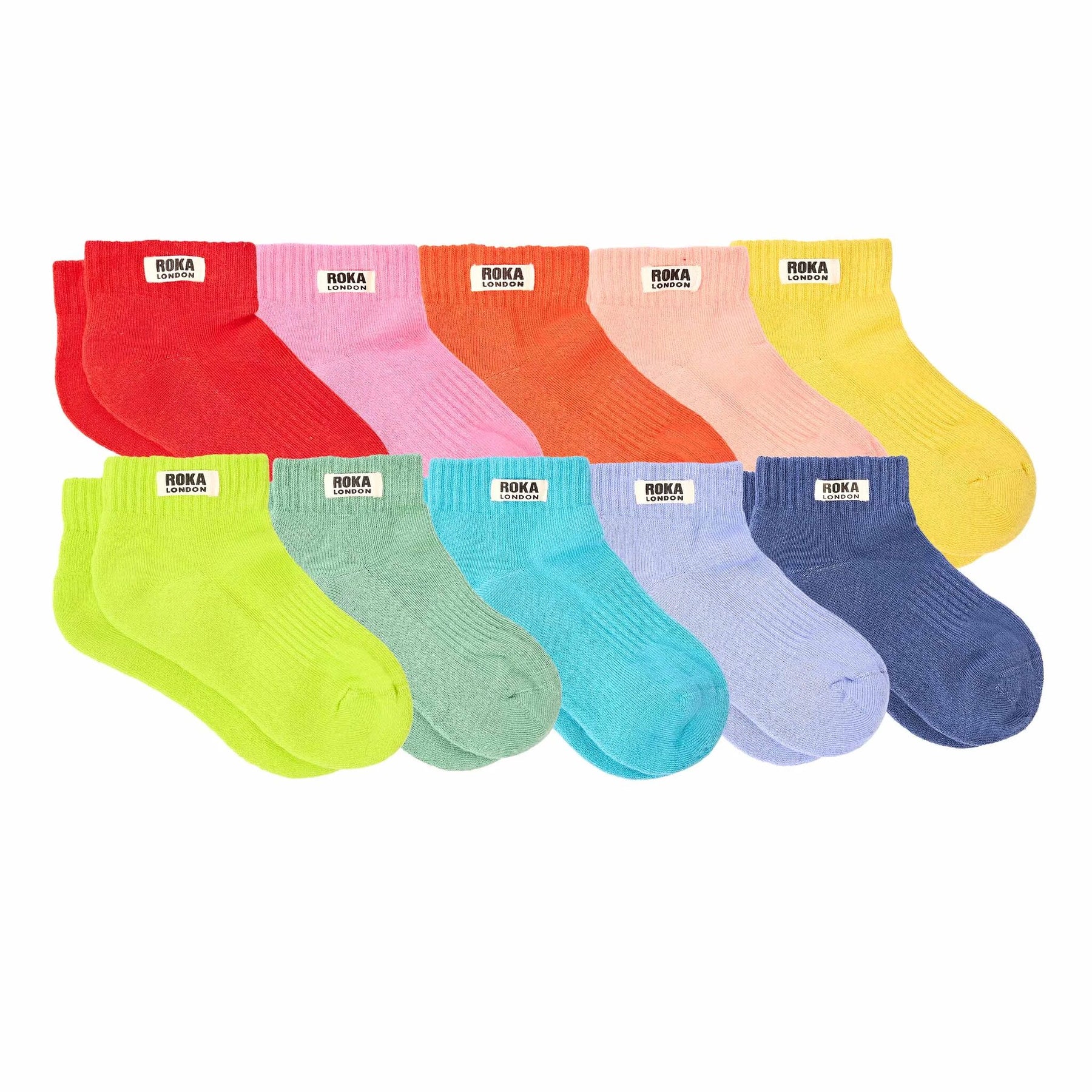 Rainbow Multipack - Wembley Socks for Kids, 10-pack – ROKA London