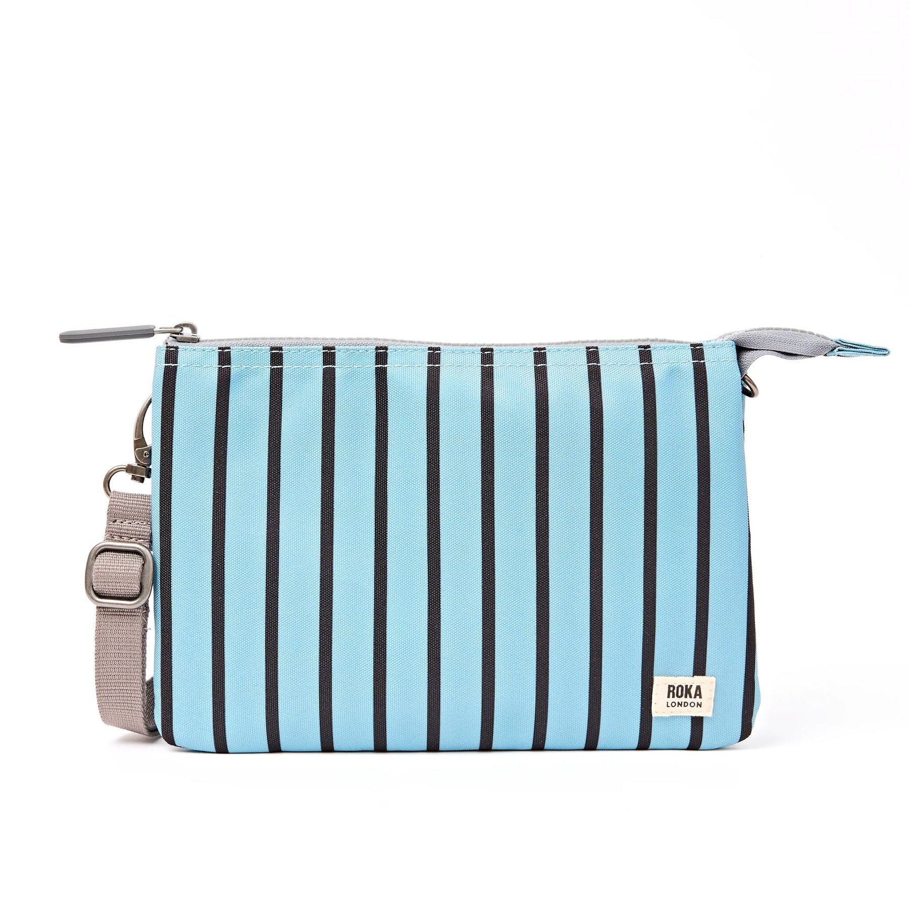 Carnaby Crossbody Bag in Blue Stripe – ROKA London