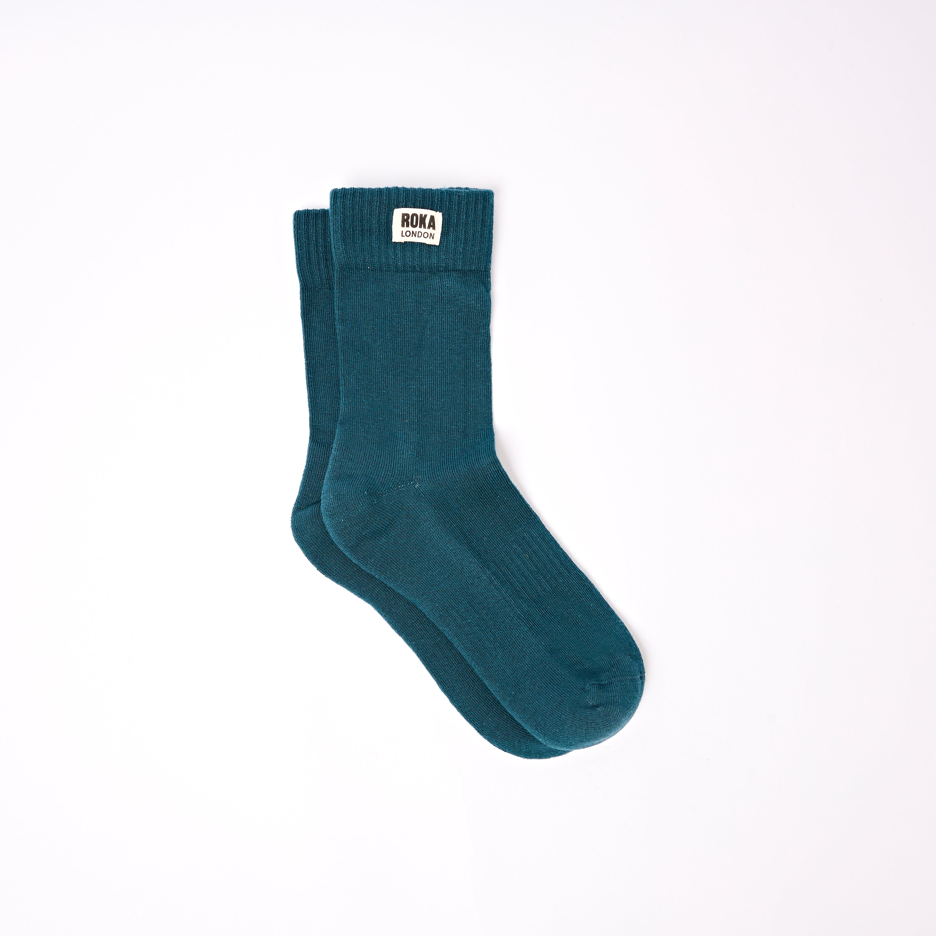 Wimbledon Crew Socks for Women in Teal – ROKA London