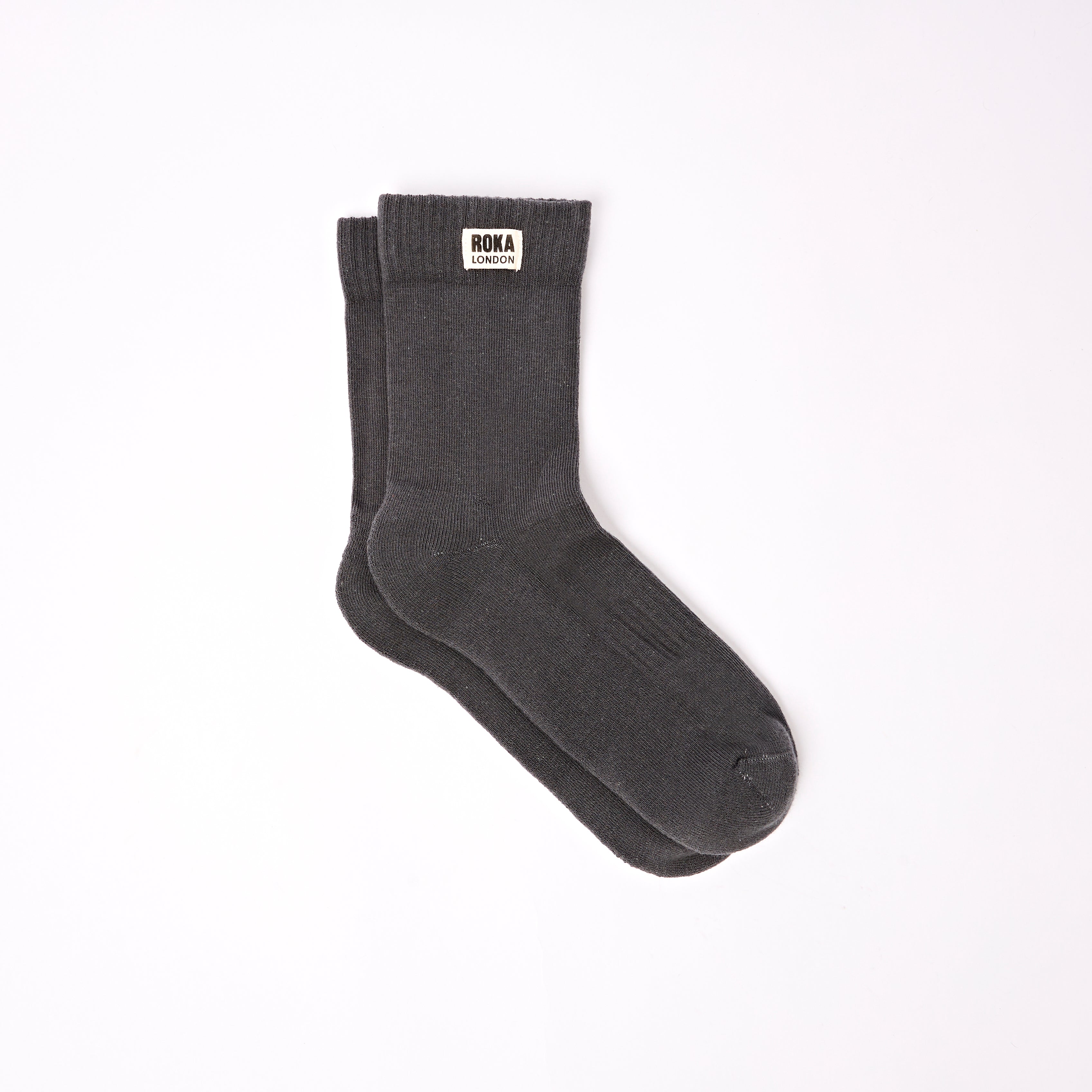 Wimbledon Crew Socks for Men in Faded Black – ROKA London